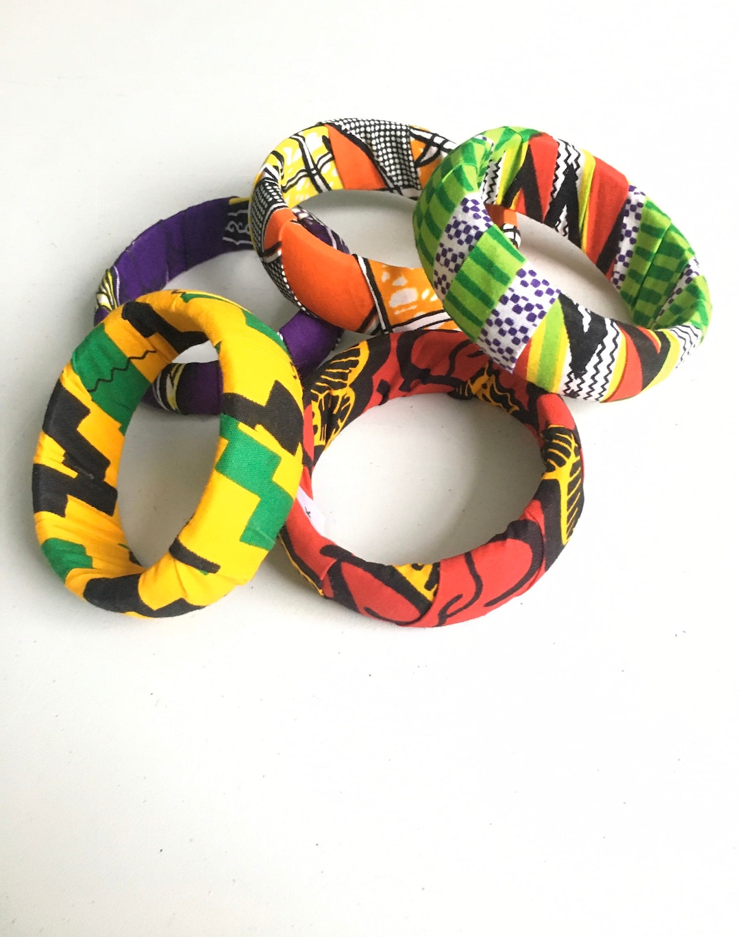 Ankara African Wax Print Bangles Set A - Etsy.de
