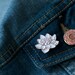 Lotus Pin Badge, White Lotus Flower Brooch, Flower Pin, Lapel Pin ...