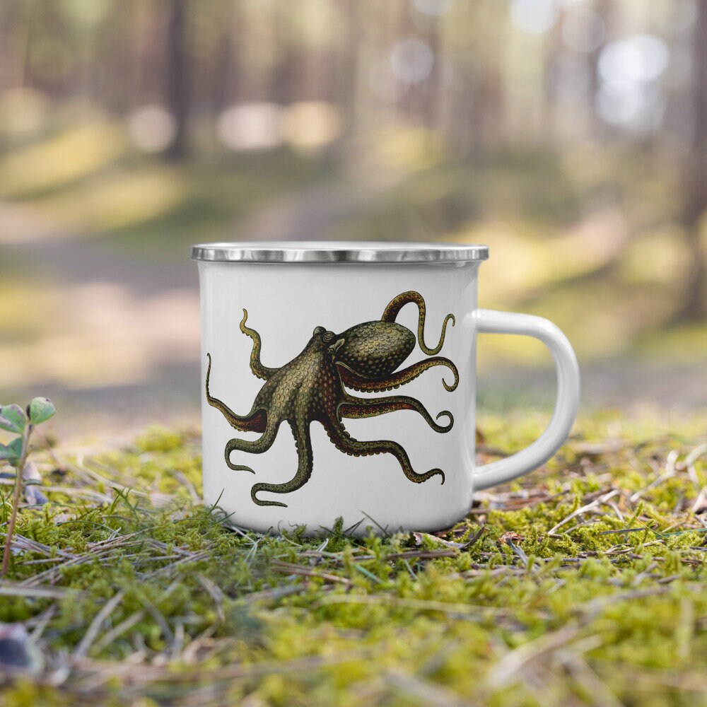 Octopus Enamel Camp Mug | Etsy