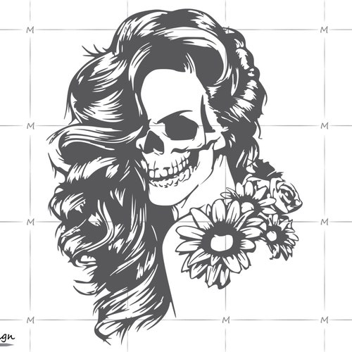 Woman Sugar Skull Digital File Woman Svg Sugar Skull Svg - Etsy