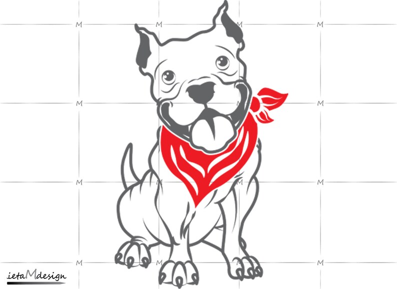 Pitbull With Red Bandana Digital File Pitbull Svg Dog Svg | Etsy