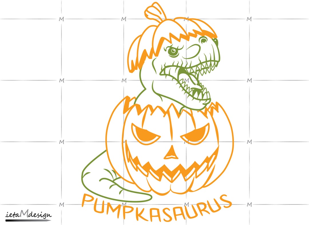 Pumpkasaurus Digital File, Pumpkasaurus Svg, T-rex in Pumpkin Svg, T ...