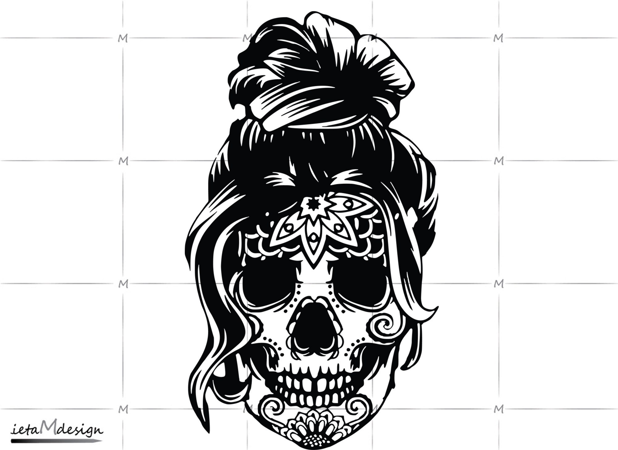 Woman Sugar Skull Digital File Woman Svg Sugar Skull Svg | Etsy