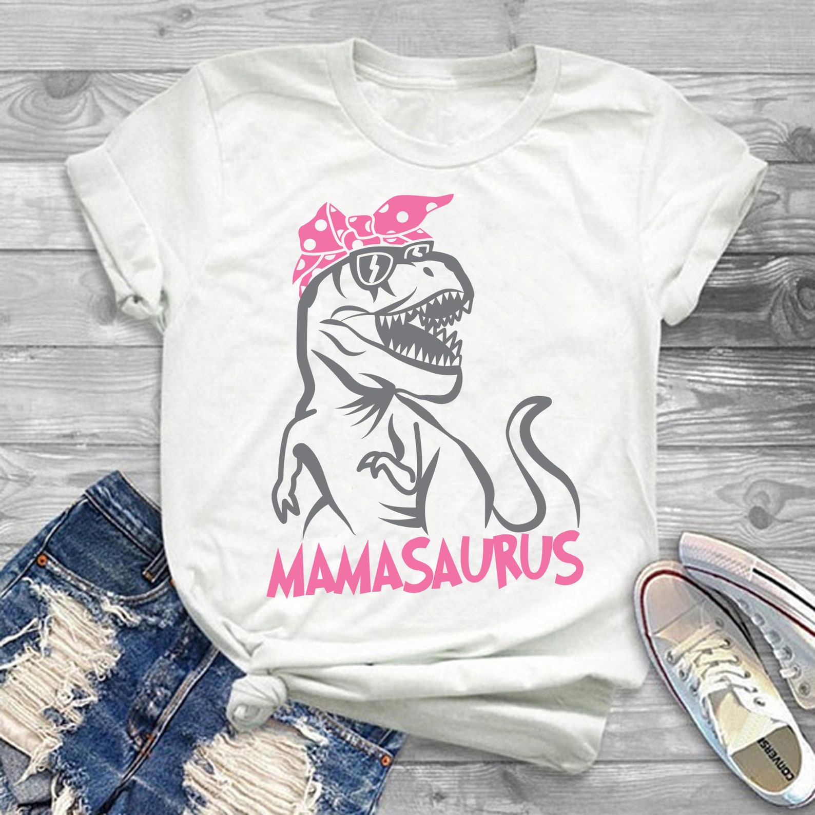 Mamasaurus Digital File Mamasaurus Svg T-rex with Bandana | Etsy