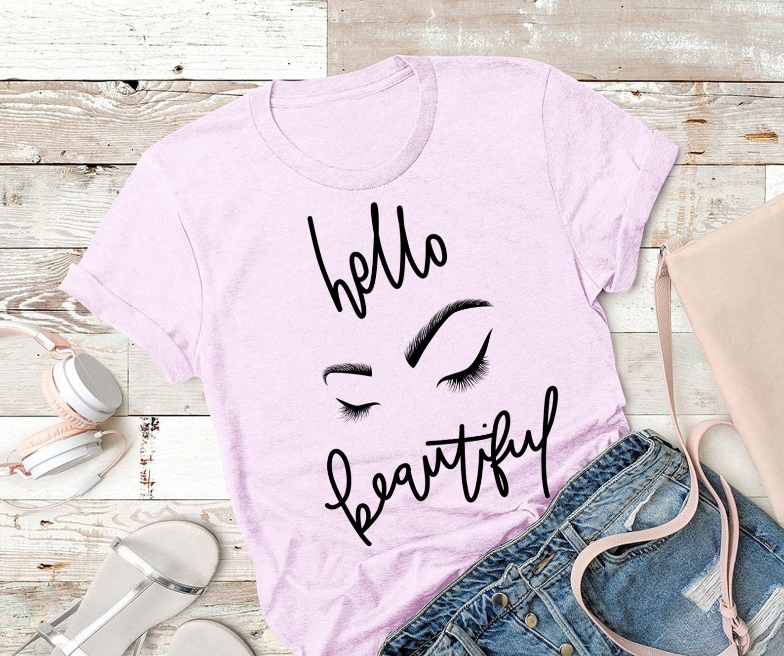 Hello Beautiful Digital File Eyes Svg Eyelashes Svg Beauty | Etsy