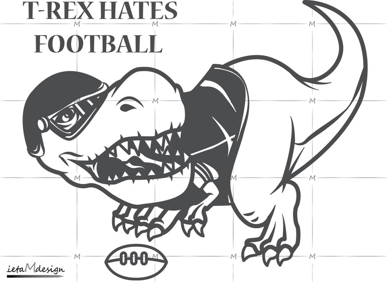 T-rex Hates Football Digital File T-rex Hates Football Svg - Etsy