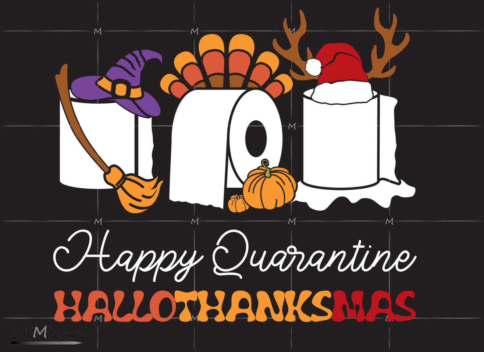 Happy HalloThanksMas Digital File Happy HalloThanksMas | Etsy