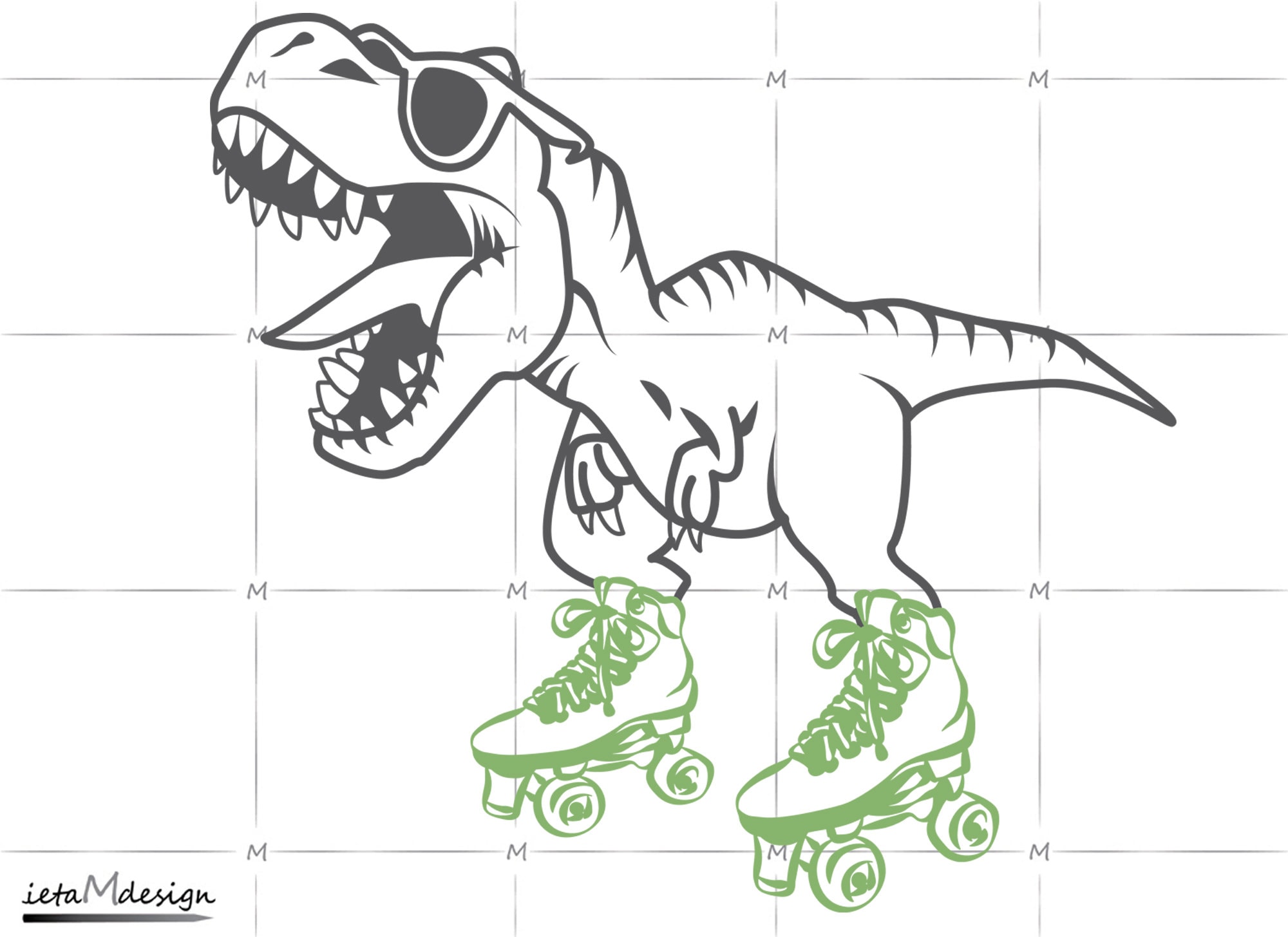 T-rex on Roller Skates Digital File T-rex on Roller Skates - Etsy