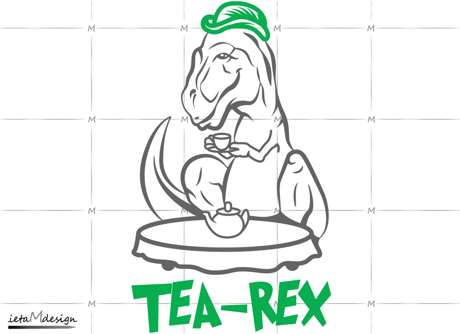 Tea-rex Digital File Tea Svg T-rex Svg Dino Svg Dinosaur | Etsy