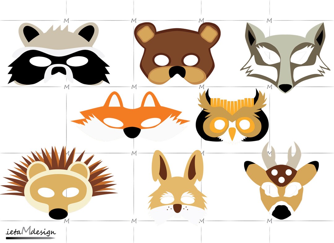 Animals Props Digital File, Props SVG, Animals SVG, Masks SVG, Party ...