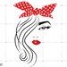 Girl With Bandana Digital File, Girl SVG, Bandana SVG, Lips SVG, Face ...