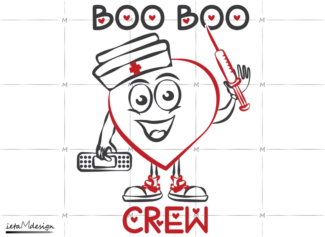 Booboo Crew Digital File, Boo Boo Crew Svg, Heart Svg, Valentine's Day ...