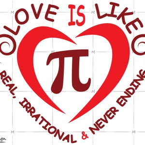 Pi Day Digital File, Pi Day Svg, Love is Like Pi Svg, Valentines Day ...