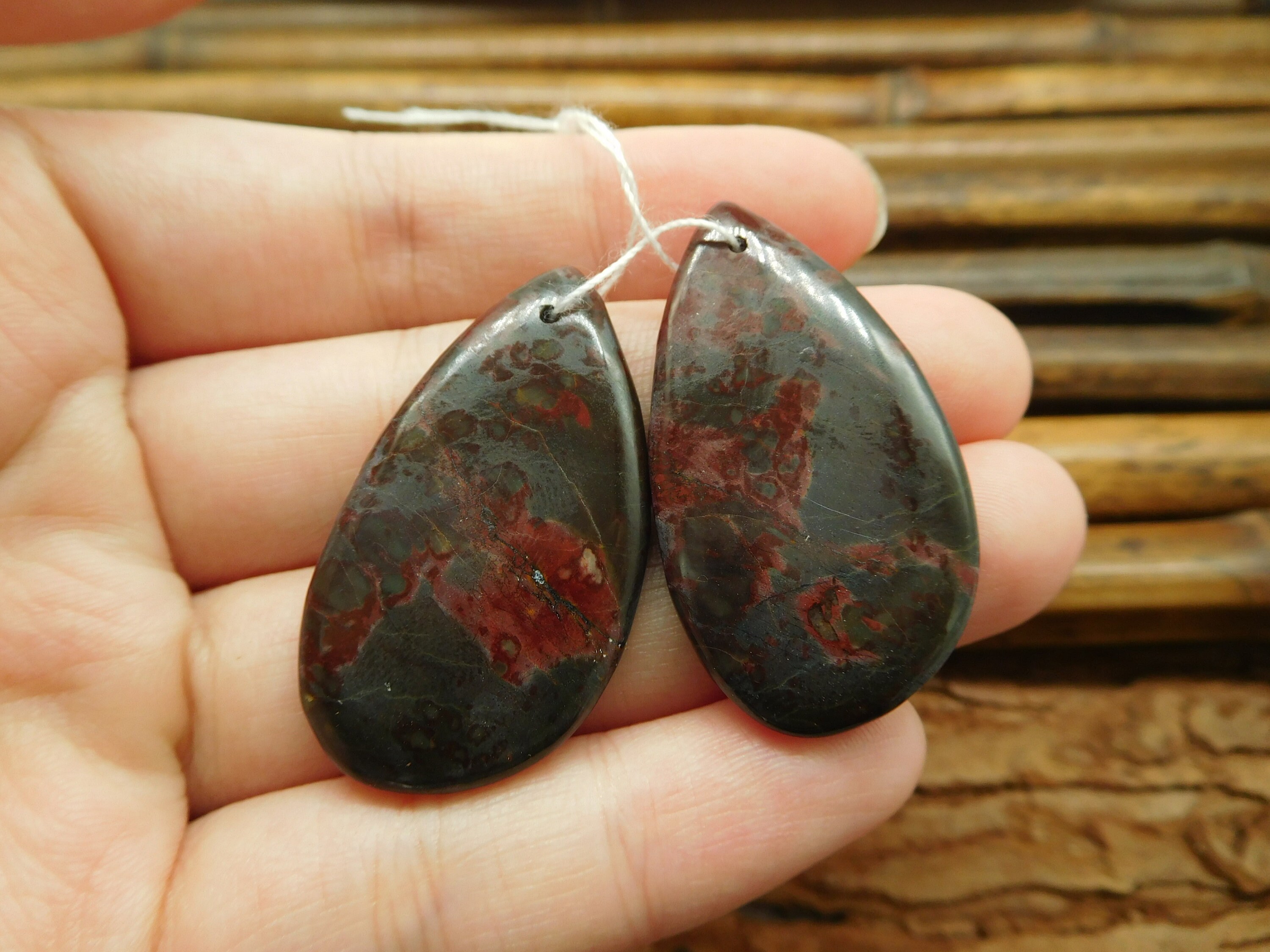 Red Creek Jasper Pair Stone. Handmade Jewelry for Her 36 X 20 | Etsy