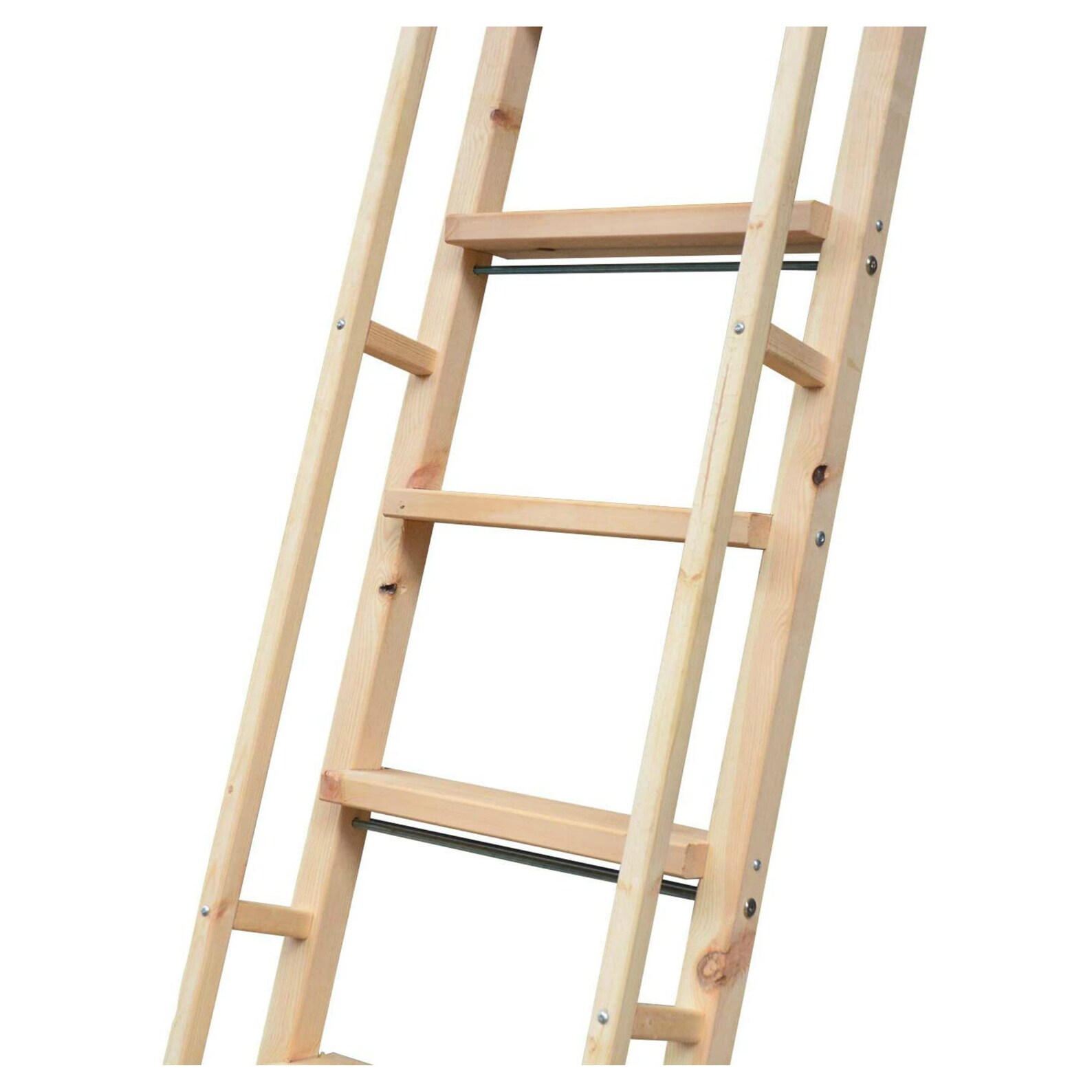 Natural Knotty Pine Wood Sliding Library Sliding Step Ladder - Etsy Canada