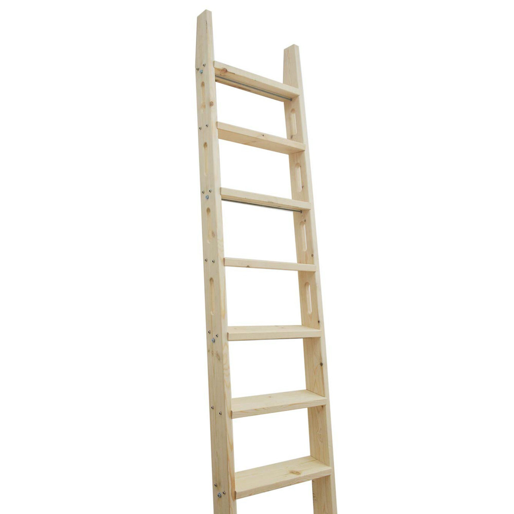 Natural Knotty Pine Wood Sliding Library Sliding Step Ladder - Etsy Canada