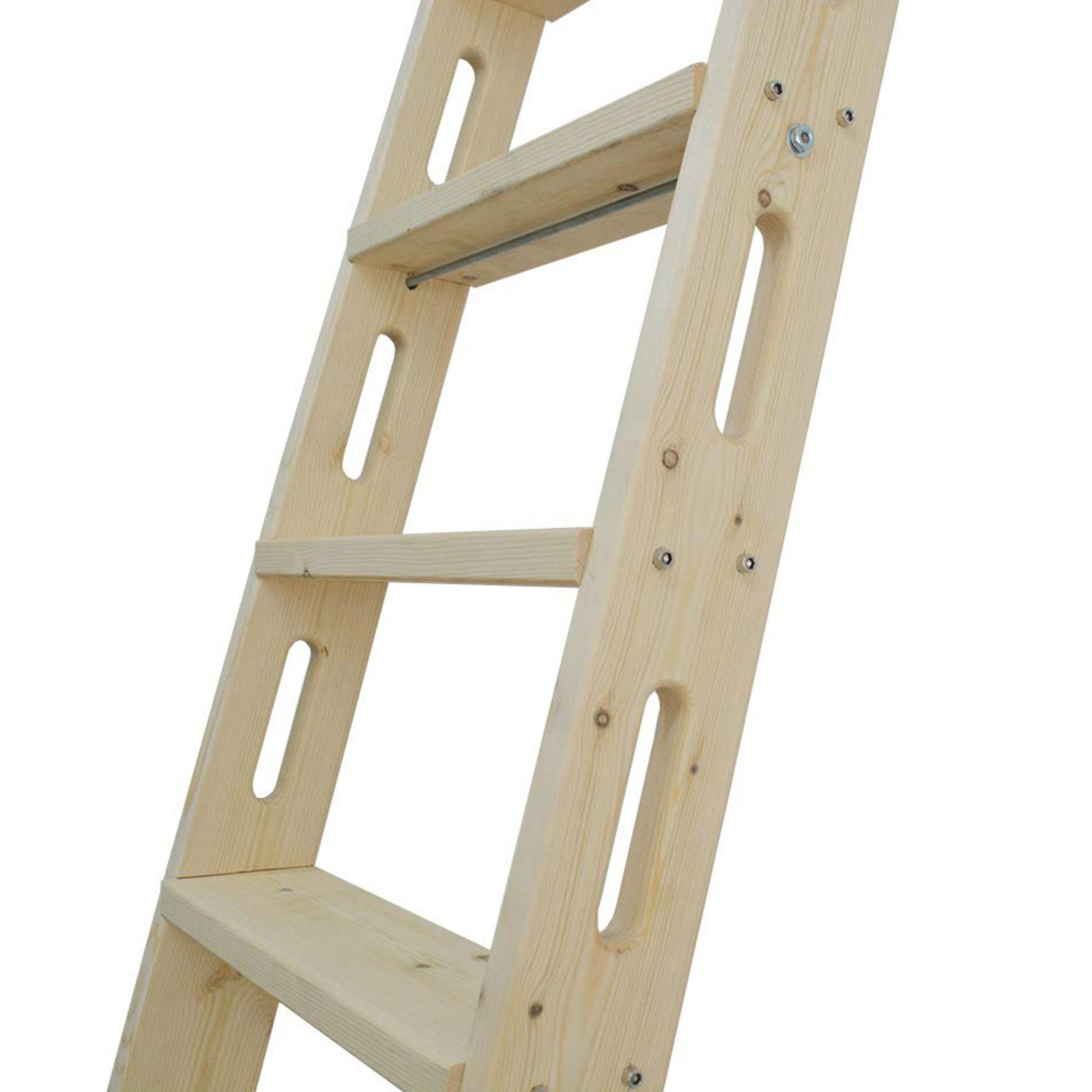 Natural Knotty Pine Wood Sliding Library Sliding Step Ladder - Etsy Canada