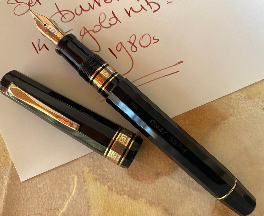 Early Omas Paragon 1980s F 14 Ct Gold Nib - Etsy