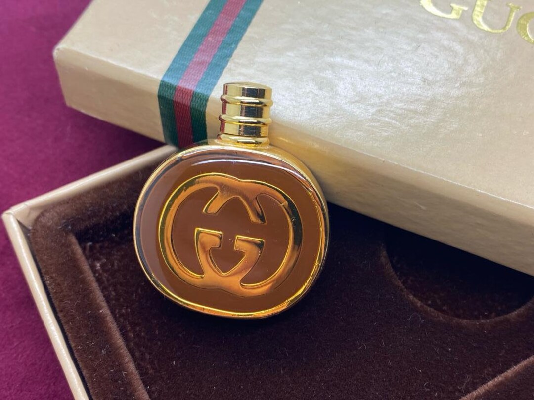 Vintage Gucci Travel Perfume Bottle- Unused Wit Box - Brown Enamel - Etsy
