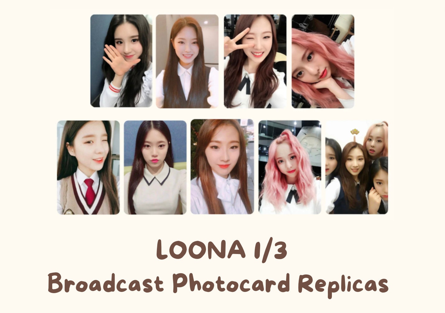 LOONA 1/3 Broadcast Photocard Replica LOONA Fanmade Replica Photocards ...