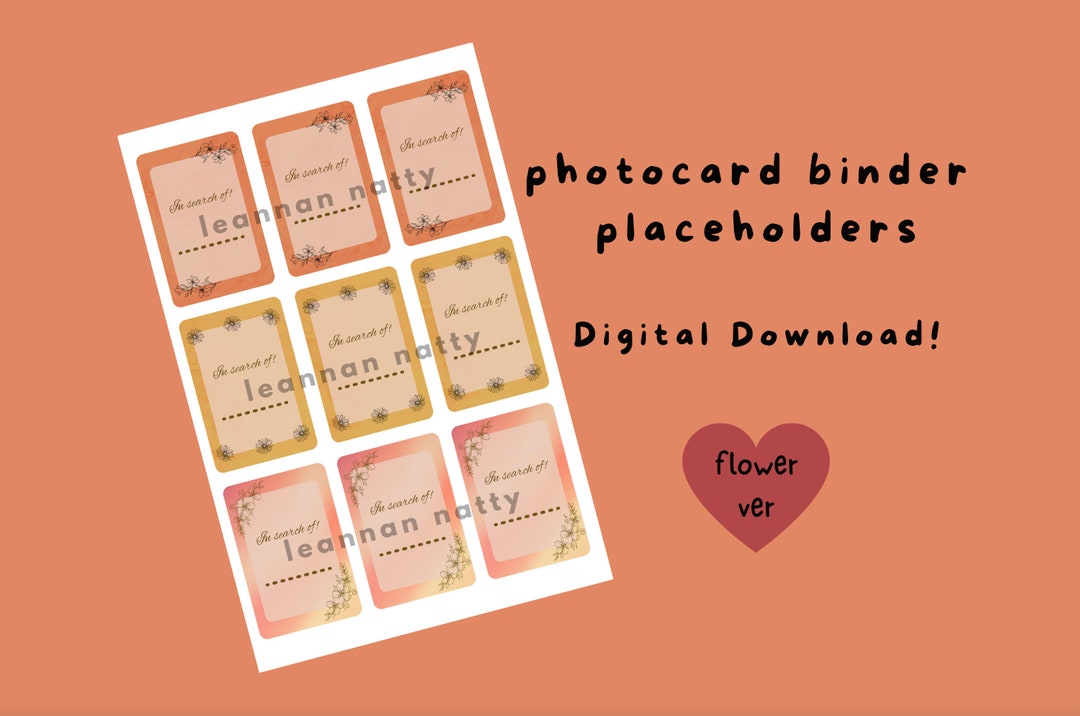 Kpop Photocard Binder Placeholders / Filler Nature Theme flower Ver ...