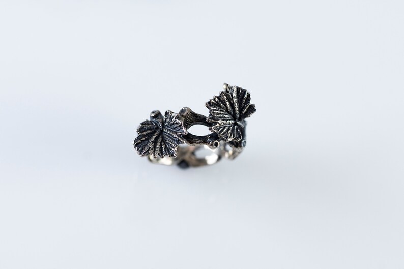 Sterling Silver Grape Leaf Ring Sterling Silver 925, Minimalist Ring ...