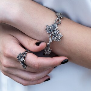 Sterling Silver Grape Leaf Ring Sterling Silver 925, Minimalist Ring ...