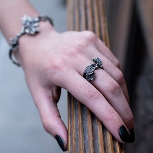 Sterling Silver Grape Leaf Ring Sterling Silver 925, Minimalist Ring ...