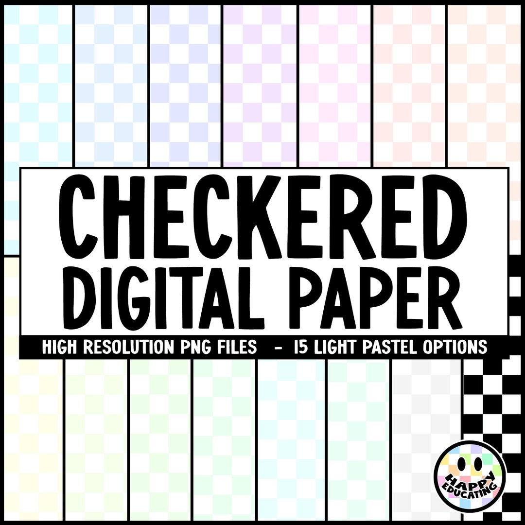 15 Light Pastel Checkered Digital Paper, Check Digital Paper, Retro ...