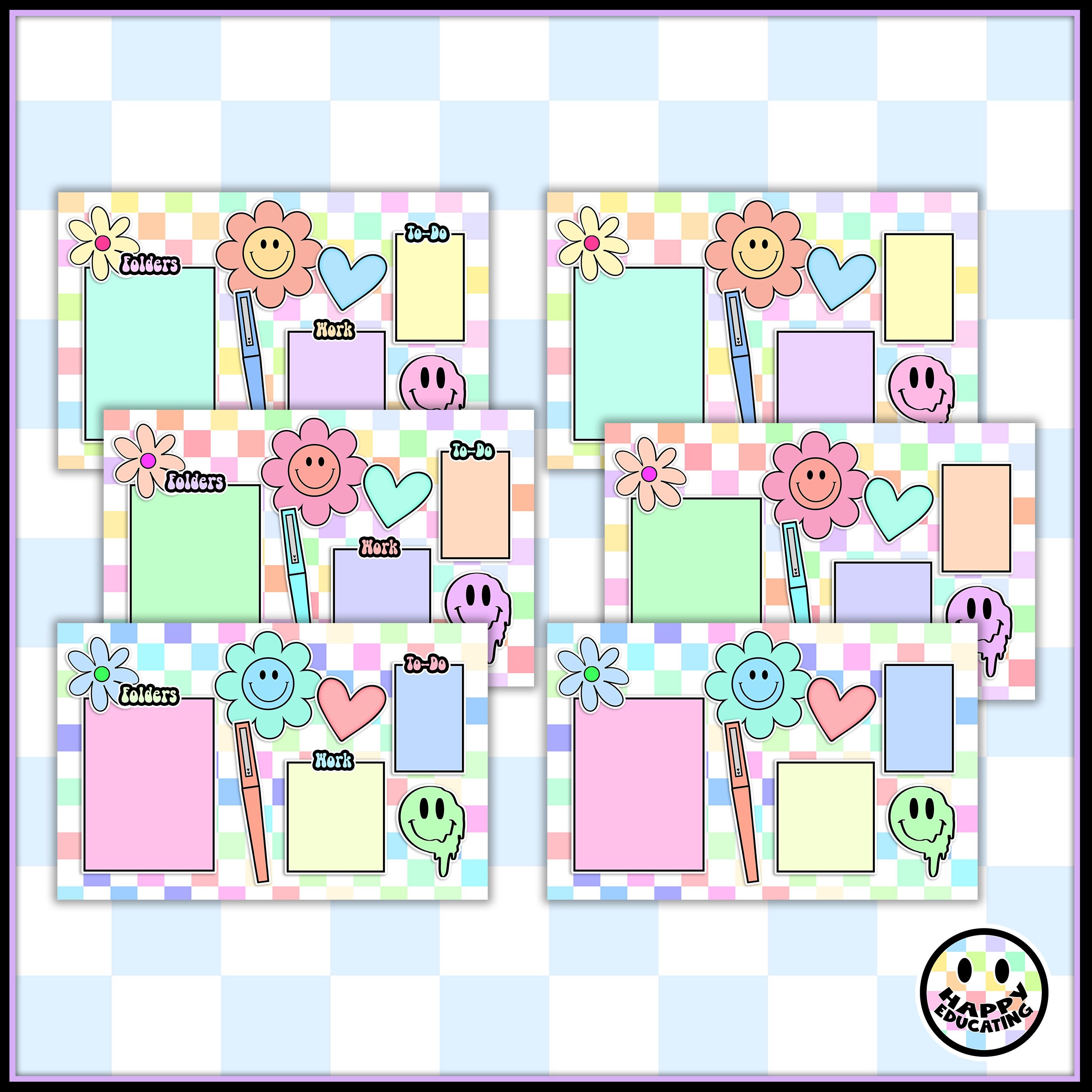6 Retro Pastel Computer Wallpaper, Pastel Desktop Wallpaper, Colorful ...
