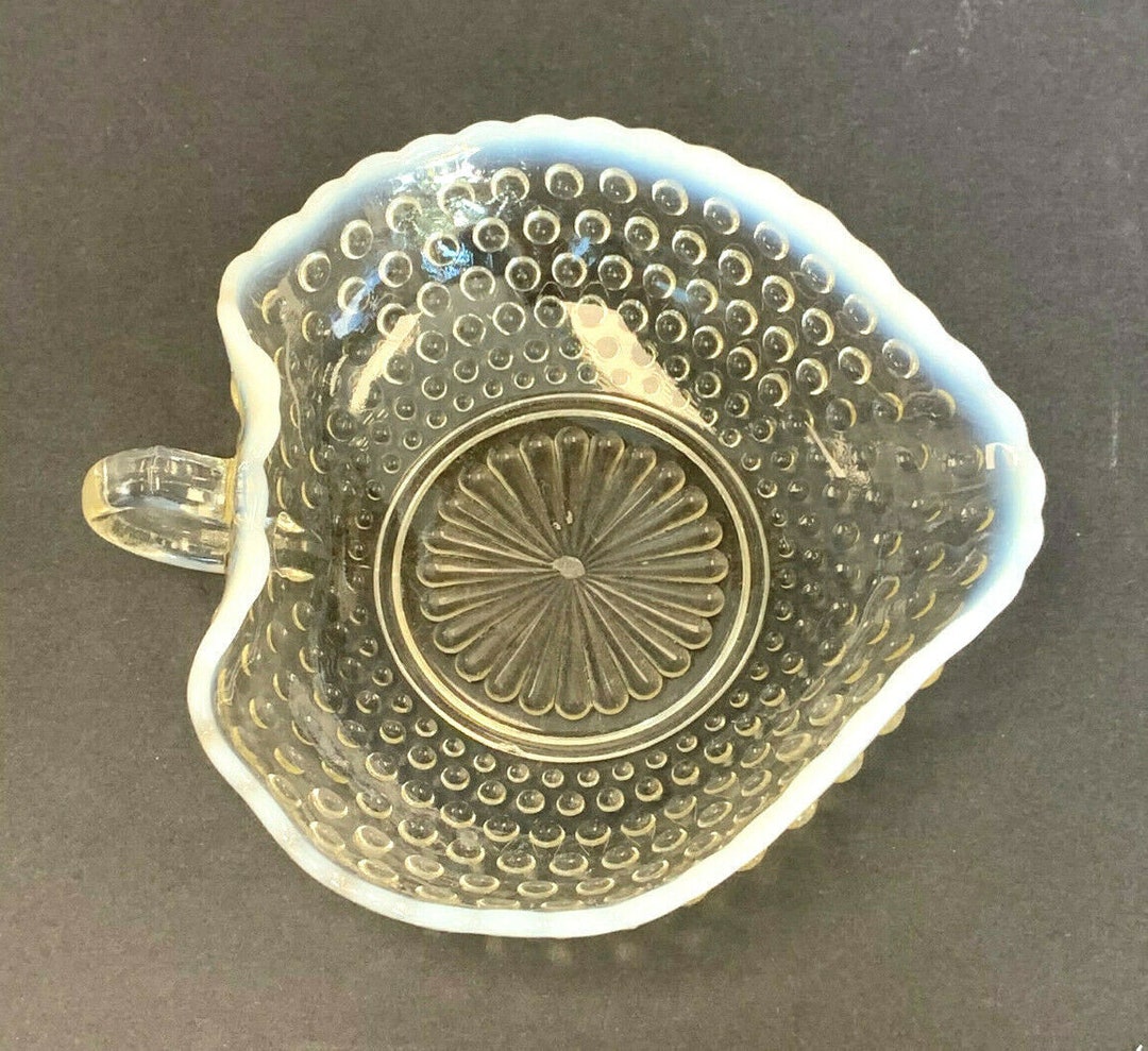 Fenton Moonstone Hobnail Handled Dish With Spout 6.25 X - Etsy