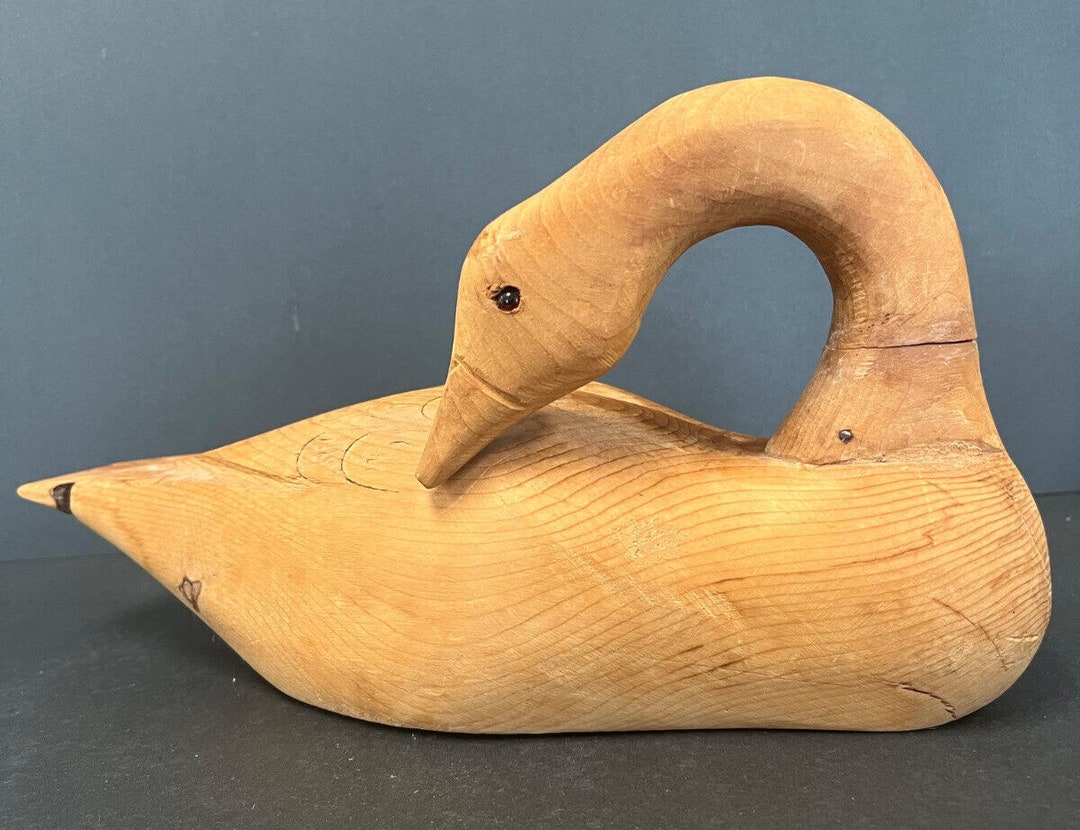 Vintage Wooden Carved Duck Made in Canada 15"x5.5"x9" - Etsy