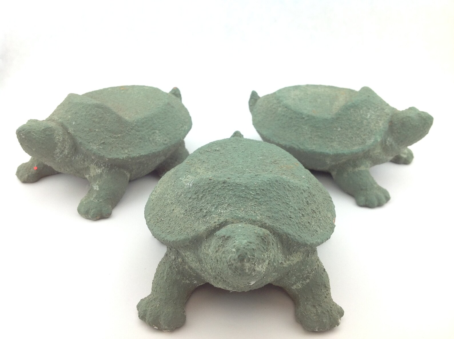 Small Rough Ceramic Green Turtles 5 inches Wide Set of 3 | Etsy