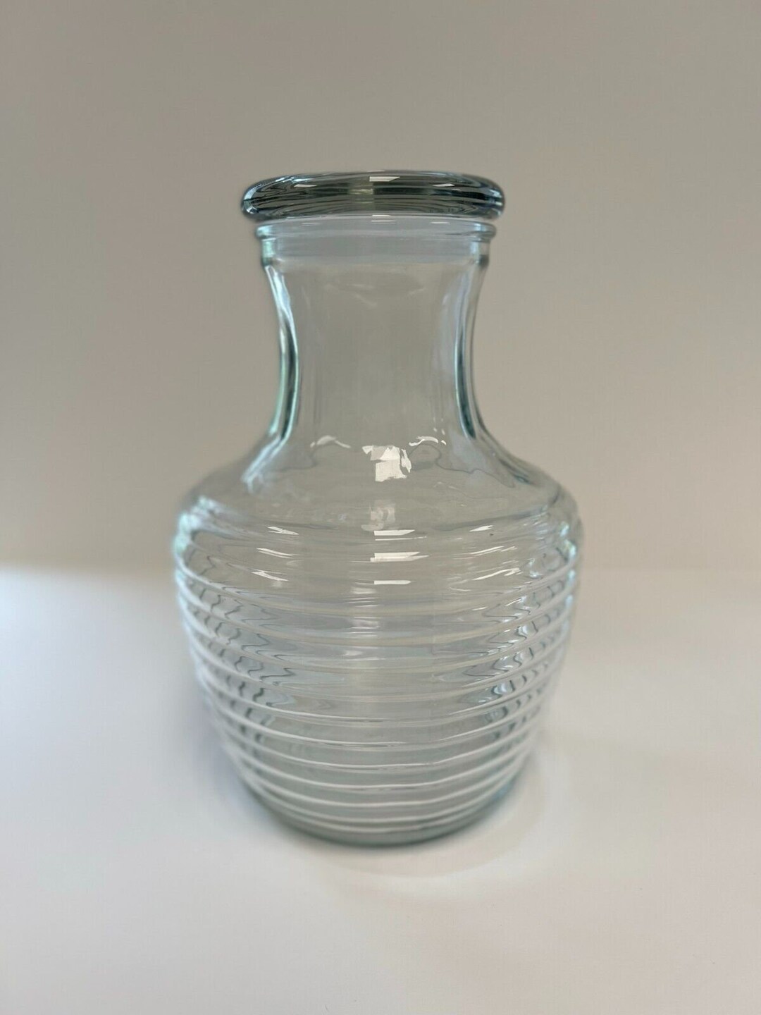 Anchor Hocking Clear Glass Chiller Pitcher Jug With Lid 9 Tall 6.25 ...