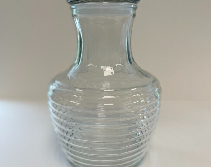Anchor Hocking Clear Glass Chiller Pitcher Jug With Lid 9" Tall 6.25 ...