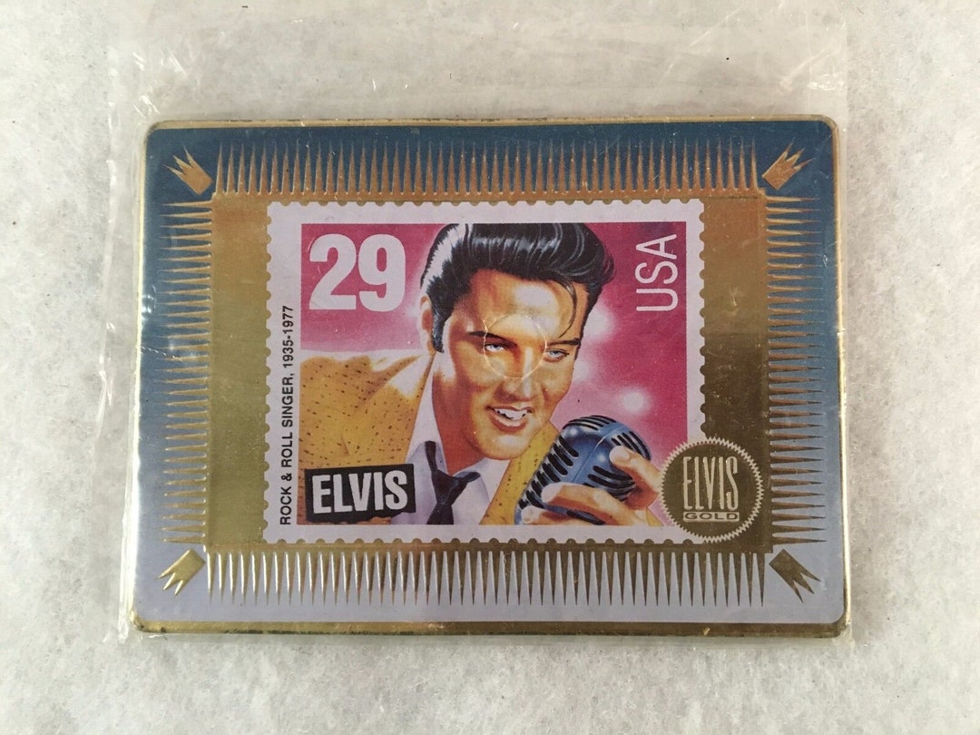 Elvis Gold Metal 29 Cent Stamp Card - Promotional Sample 3-1/2 X 2-1/2 ...