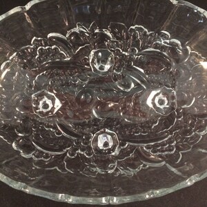 Glass Scalloped Footed Fruit Pattern Bowl 12" X 8-1/2", 4-1/2" Tall - Etsy
