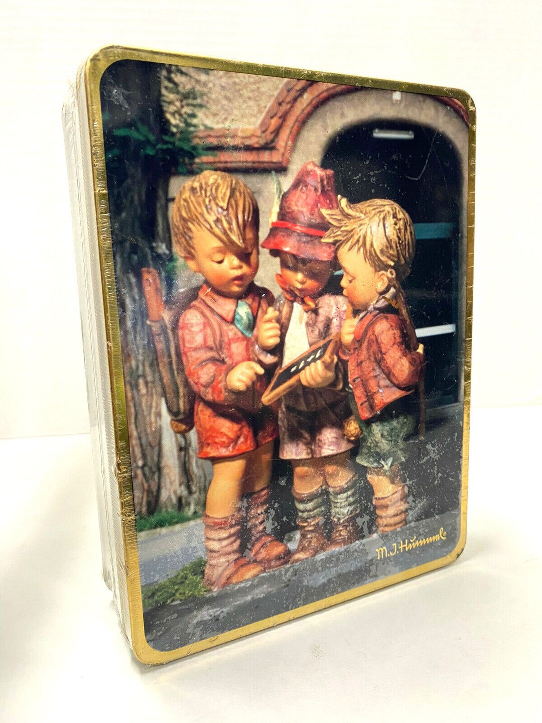MJ Hummel Tin Box NEW Collectible Reusable Metal Box With Stationery 9 ...