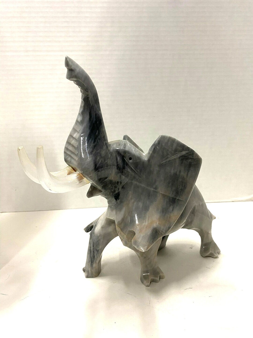 Heavy Stone Elephant Figurine Statue 8.5"x 9"x4" - Etsy