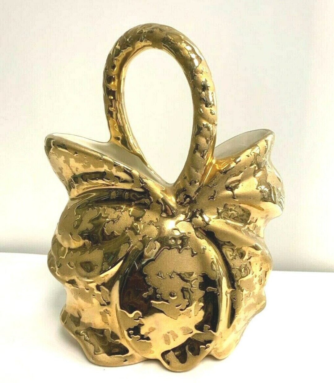 Vintage 24 KT Weeping Gold Basket With Handle Made in USA 8 1/4 X 6 X 3 ...