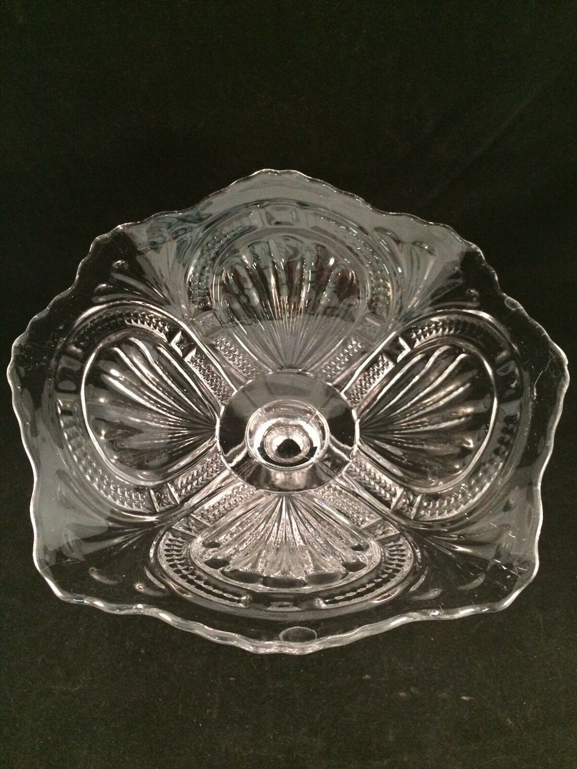 Scalloped Footed Glass Bowl/Dish 8-3/4 Diameter | Etsy