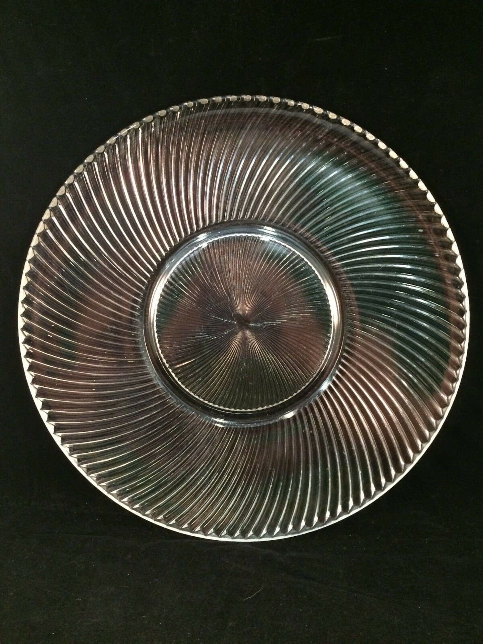 Clear Spiral Style Pattern Glass Serving Platter 11-1/2 | Etsy
