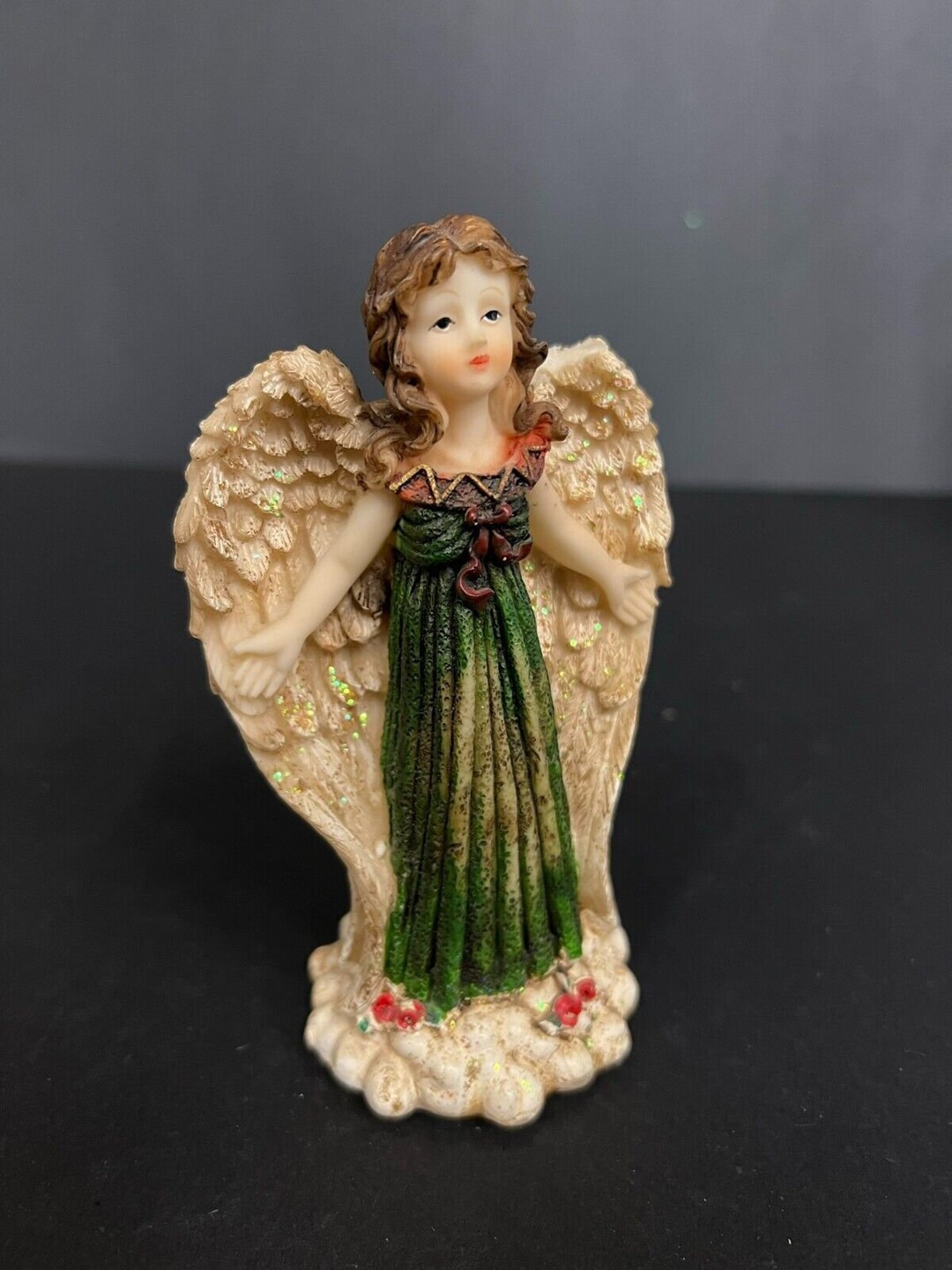 K's Collection Angelic Harmony Angel Girl in Green Dress Figurine 5"x3 ...