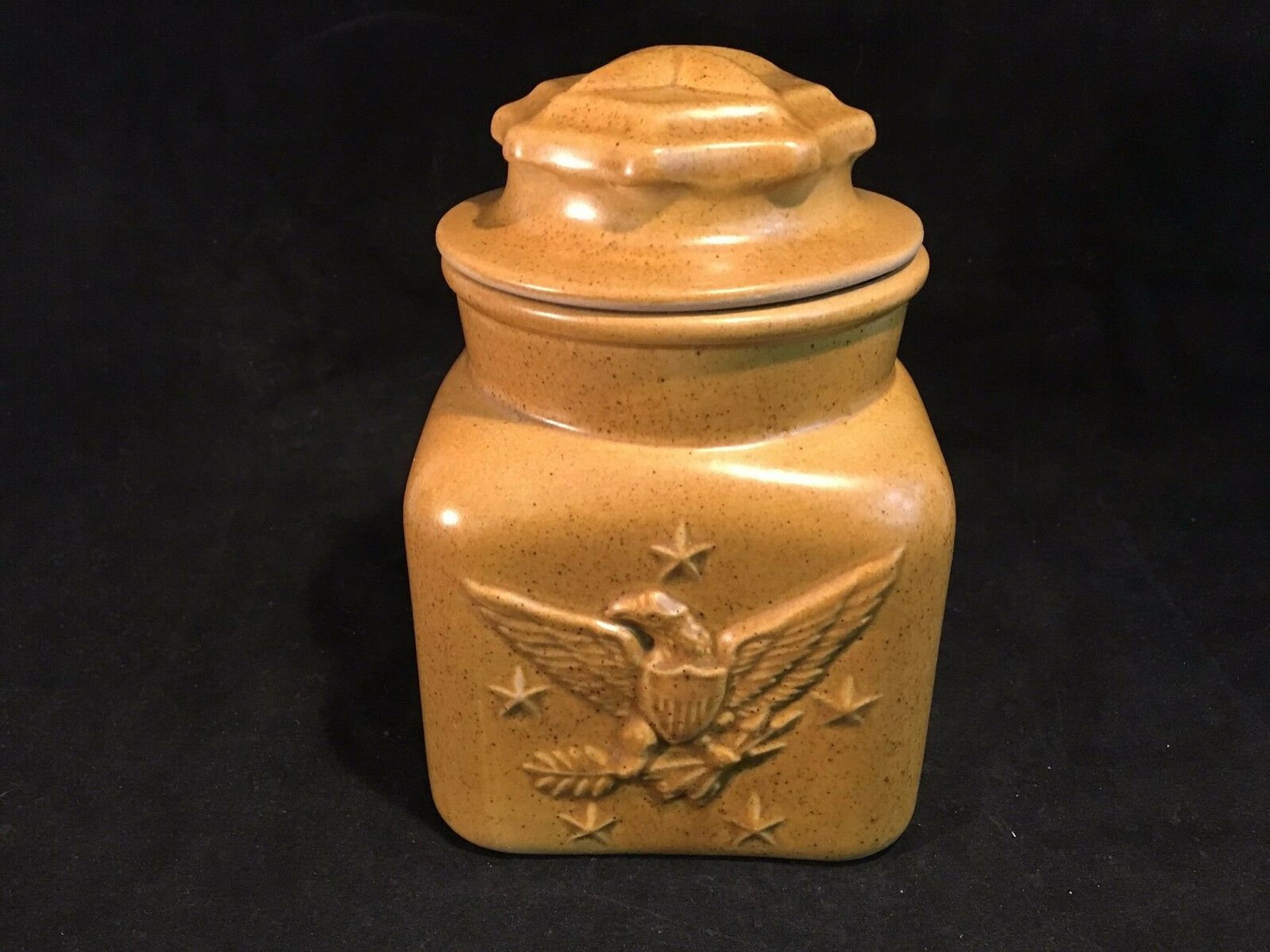 American Eagle And Star Embossed Covered Pottery Jar | Etsy