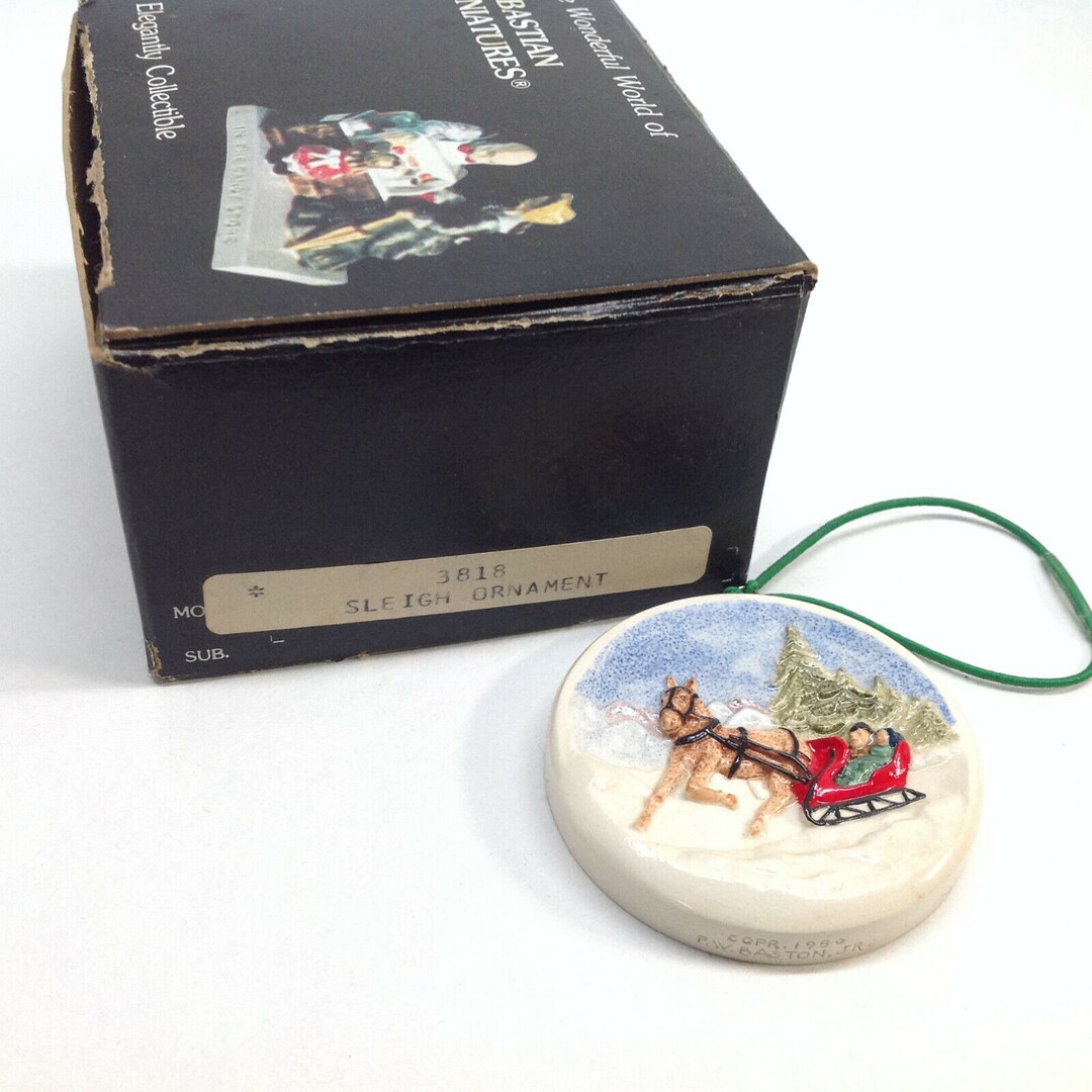 Sebastian Miniature SML-479A Holiday Sleigh Ride Ornament SIGNED Hudson ...