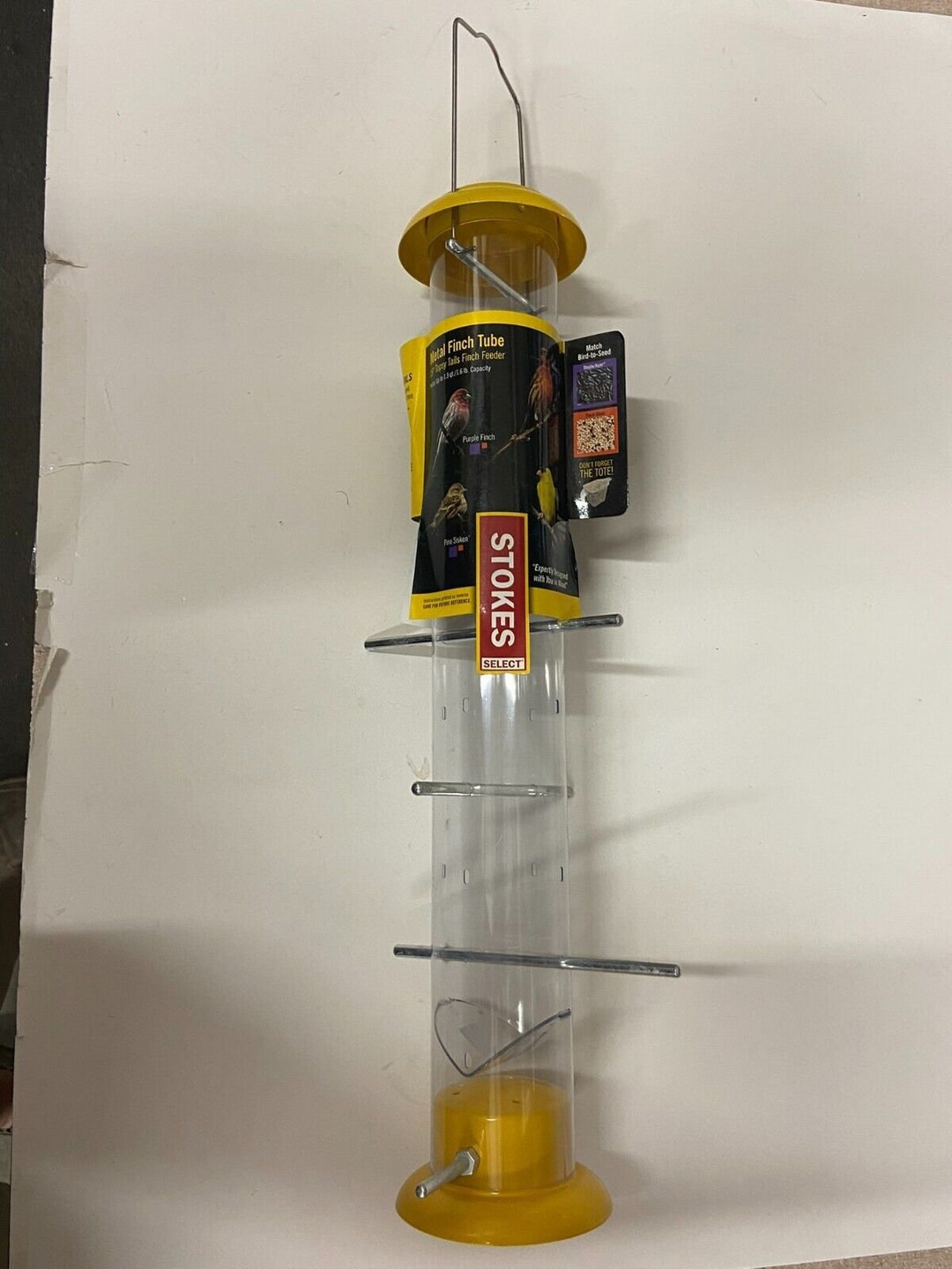 Stokes Select Model 38169 Metal Finch Tube 1.6 Pound Capacity - Yellow ...