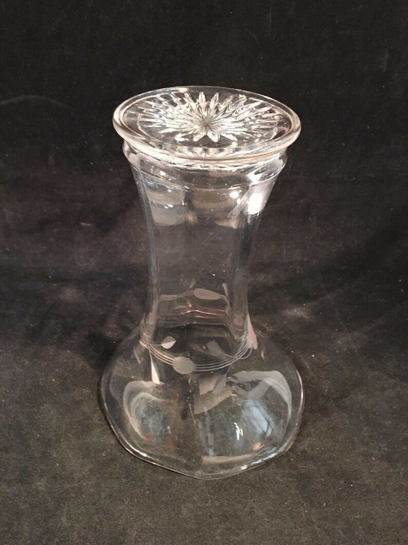 Scalloped Floral Pattern Clear Glass Flower Vase 8 Tall - Etsy