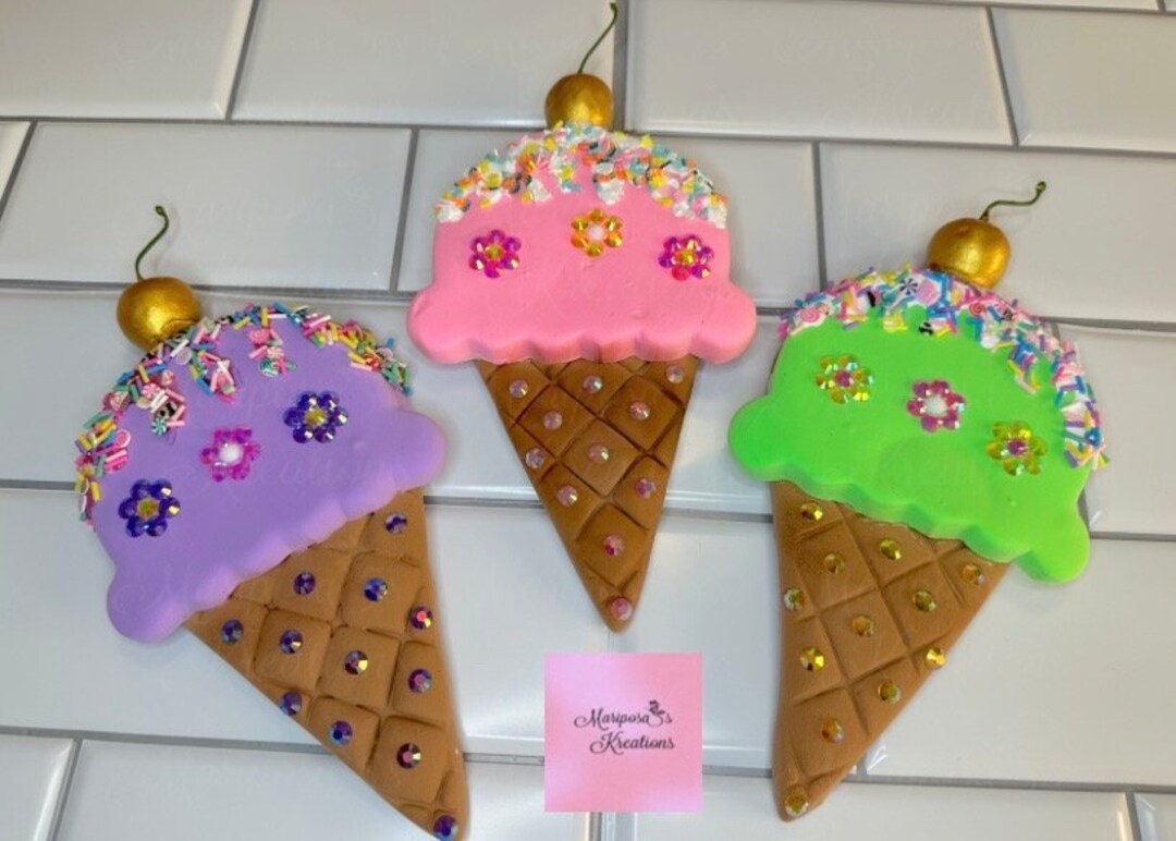 Bling Fake Ice Cream Cone-fake Ice Cream-fake Sweets-fake Food-photo ...