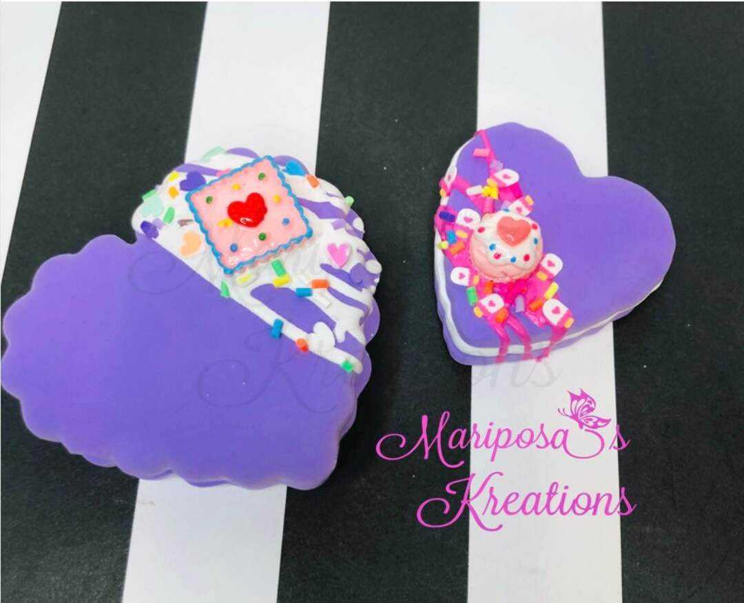 Purple Heart Fake Cookie-fake Bake-photo Prop-gift-tier Tray-display ...