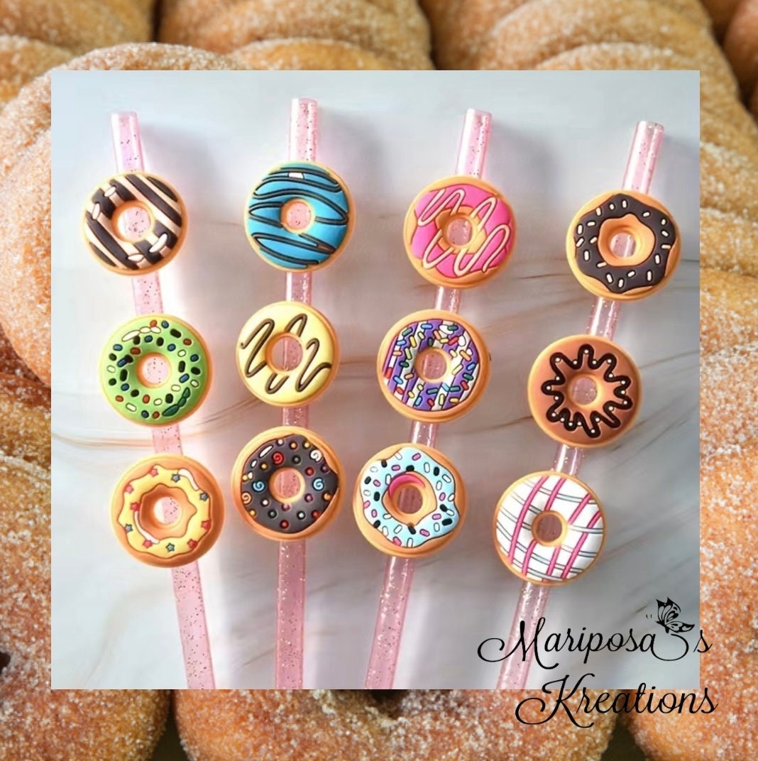 Donut Straw Topper-donut-straw Topper-drink Straw Topper - Etsy